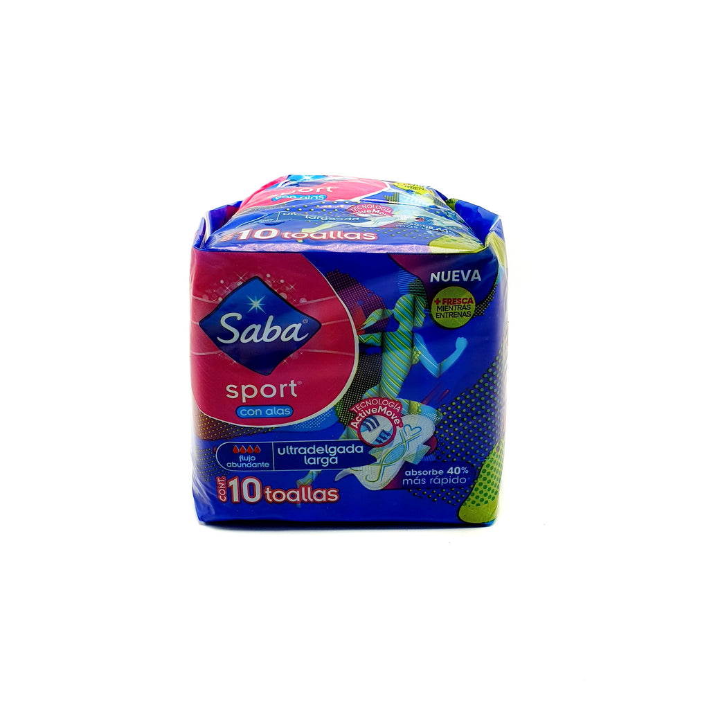 TOALLAS SABA SPORT CON ALAS ULTRA DELGADA 10PZ – Súper La Mas Chiquita